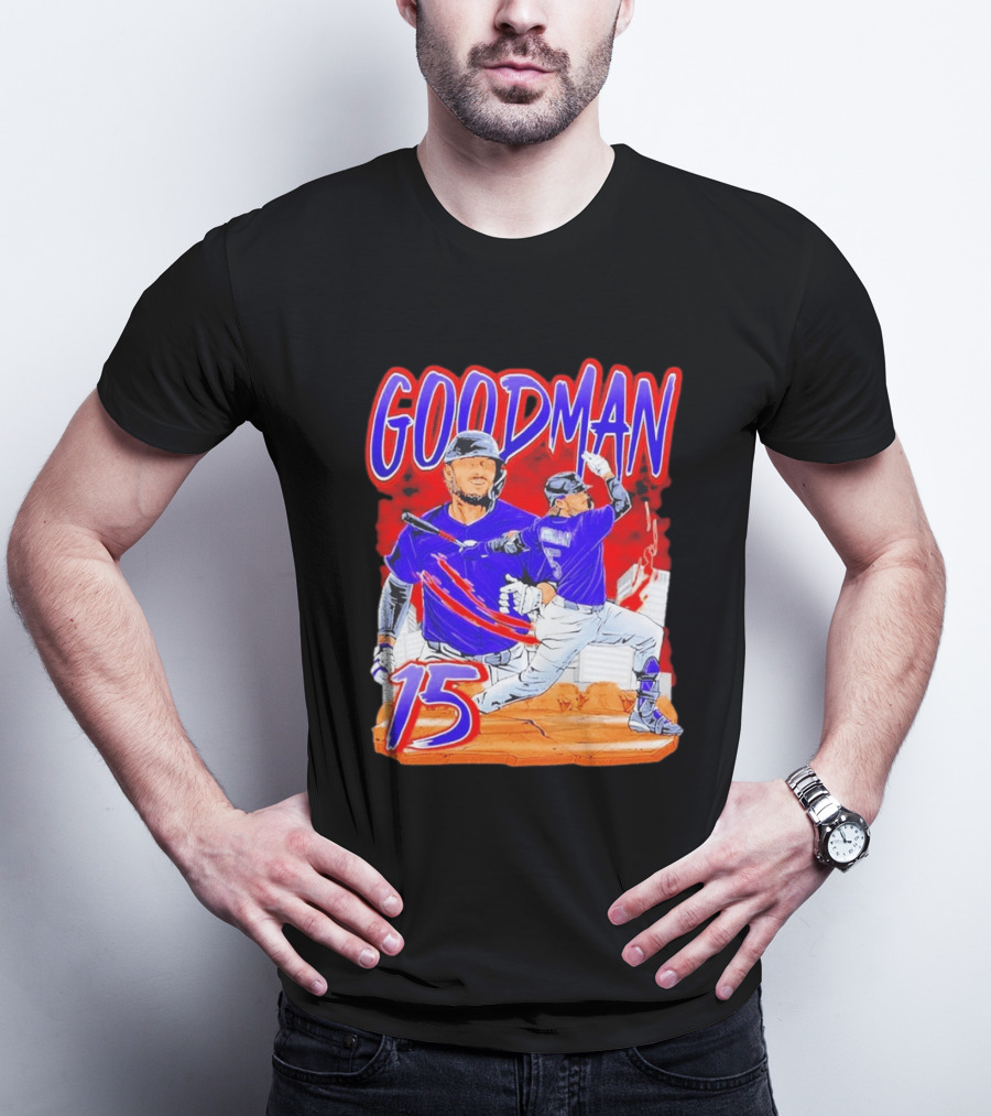 Goodman Baseball Action And Number 15 Illustration Euphoria Rise T-Shirt