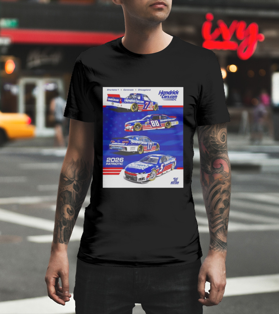 Hendrick Motorsports 2026 Patriotic NASCAR Cars Coronado Chicagoland T-Shirt