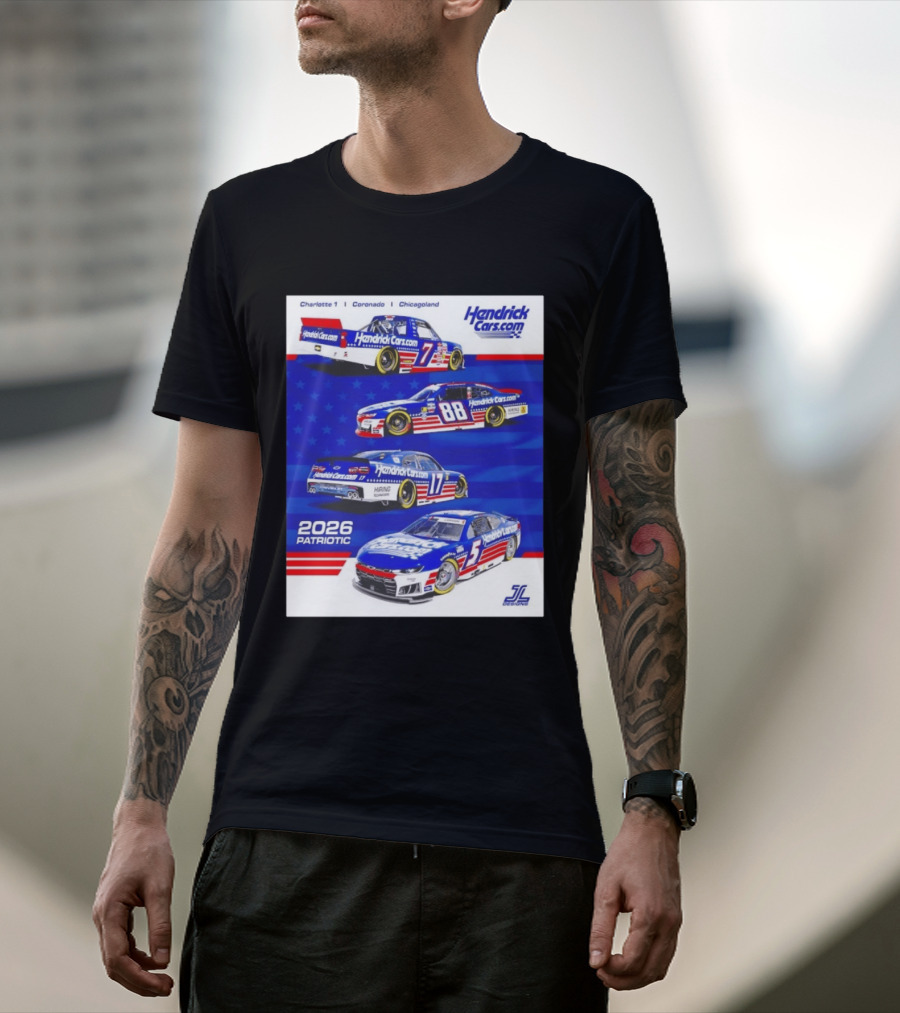 Hendrick Motorsports 2026 Patriotic NASCAR Cars Coronado Chicagoland T-Shirt