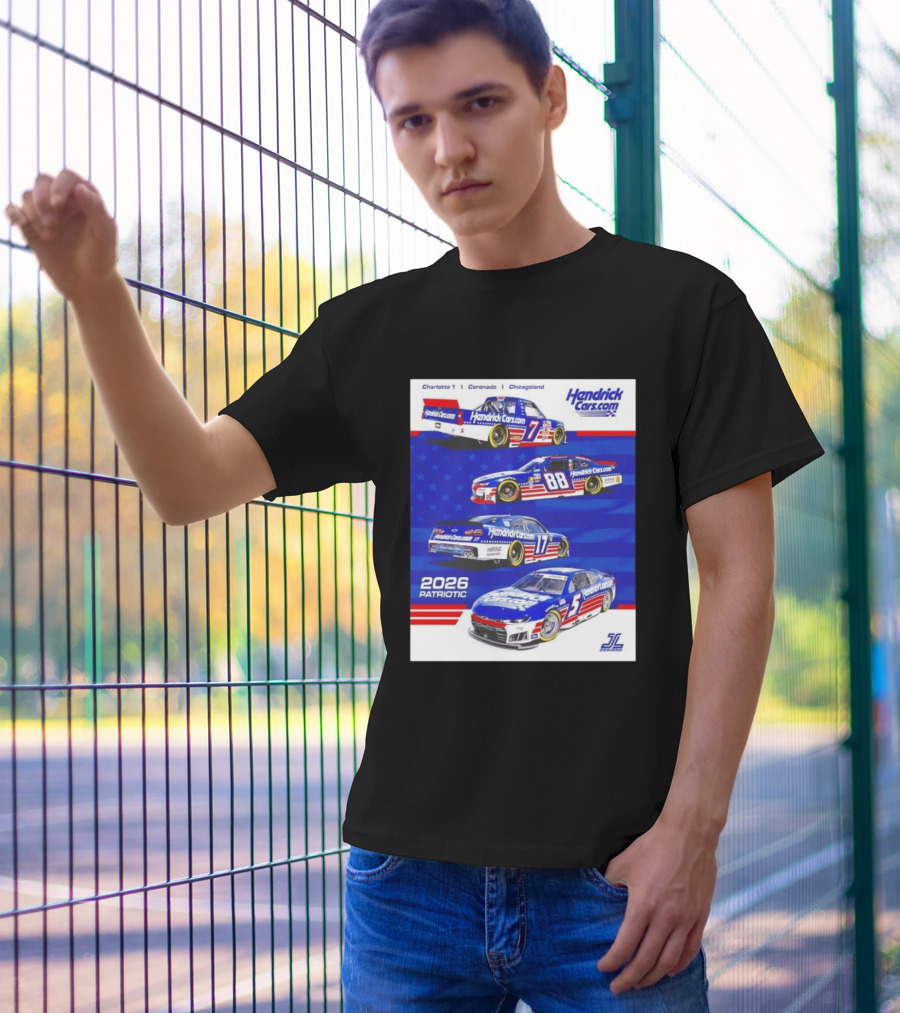 Hendrick Motorsports 2026 Patriotic NASCAR Cars Coronado Chicagoland T-Shirt