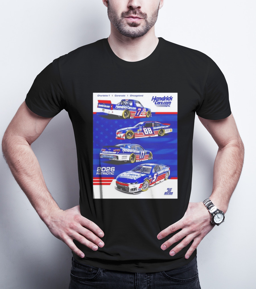 Hendrick Motorsports 2026 Patriotic NASCAR Cars Coronado Chicagoland T-Shirt