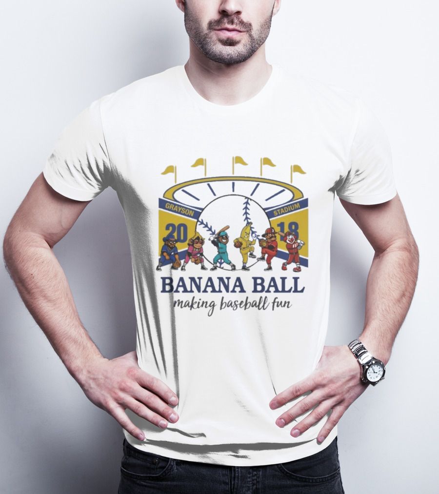 Grayson Stadium Banana Ball 2018 Making Baseball Fun T-Shirt
