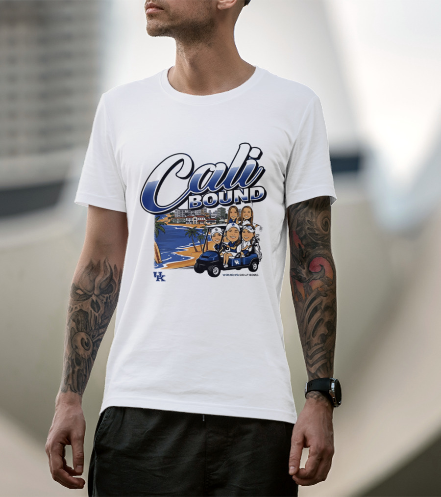 Kentucky Wildcats Women's Golf Cali Bound Team Caricature NCAA T-Shirt