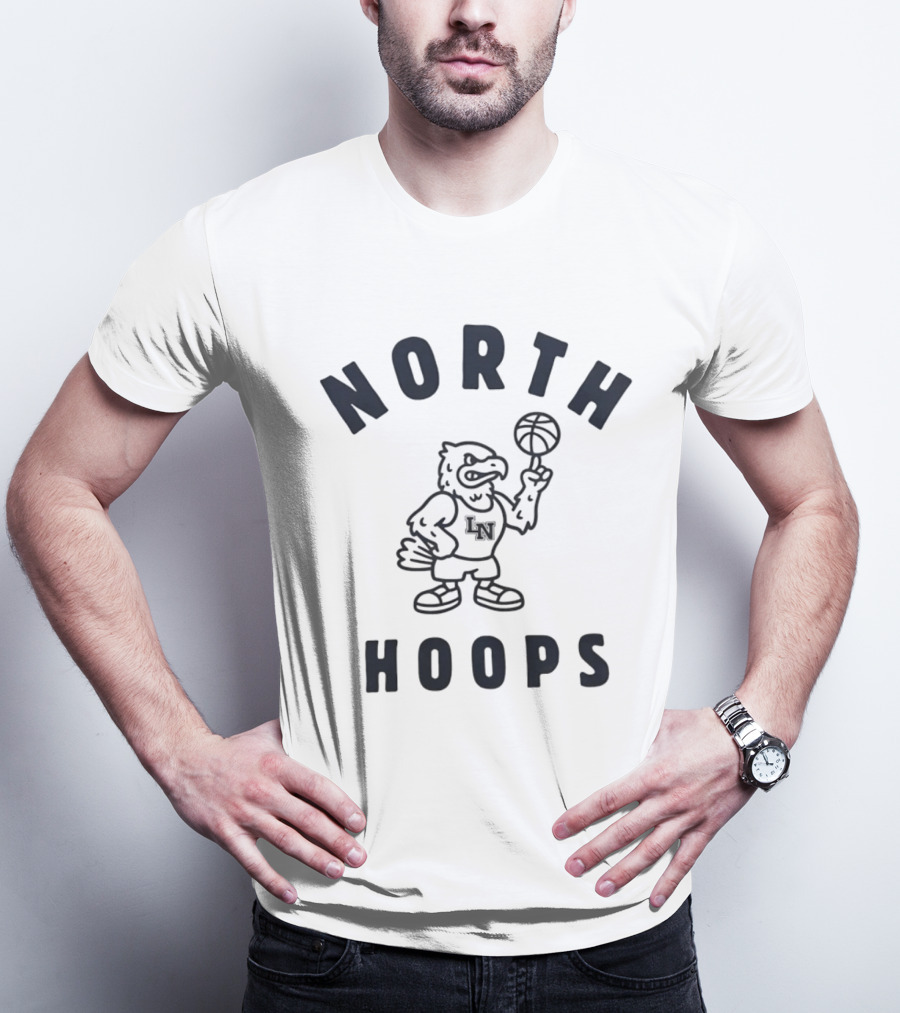 North Hoops Eagle Mascot Basketball T-Shirt