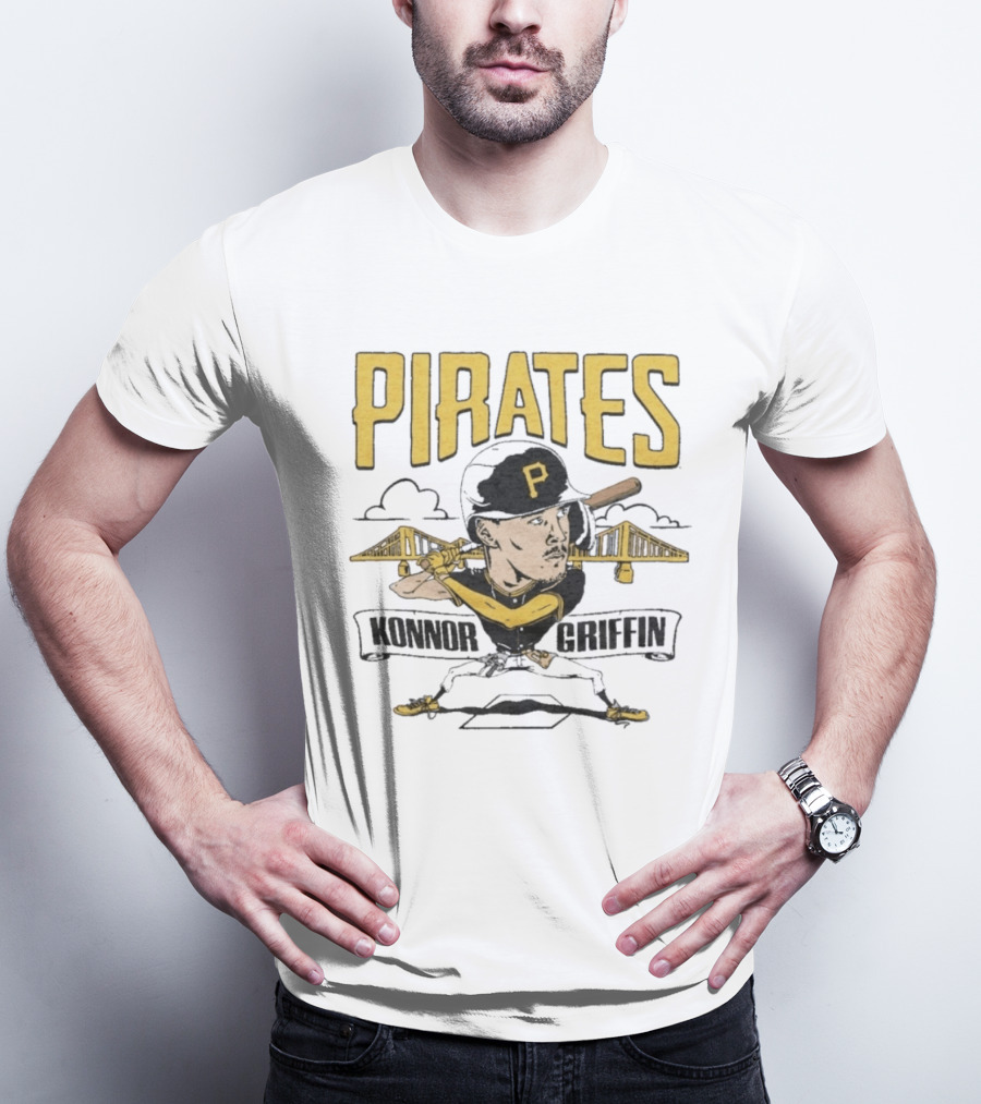 Pittsburgh Pirates Konnor Griffin Baseball Cartoon Bridge T-Shirt