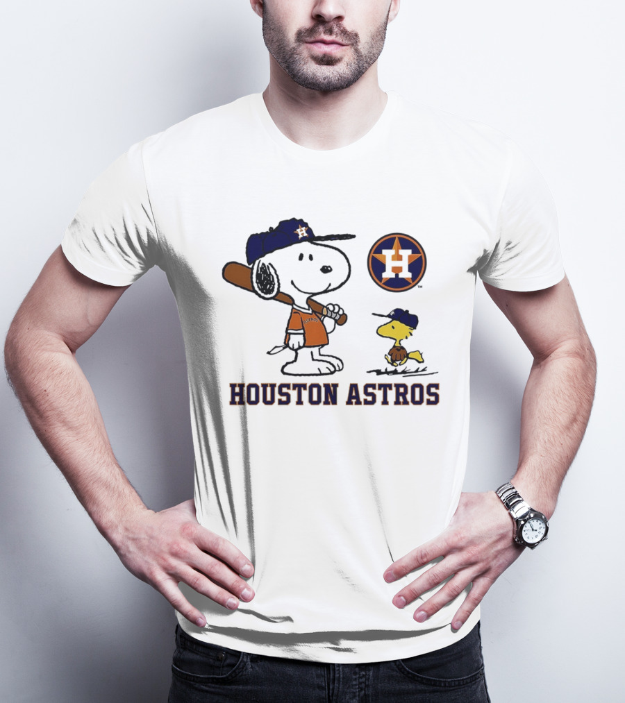 Snoopy Woodstock Houston Astros Baseball Peanuts 2025 T-Shirt