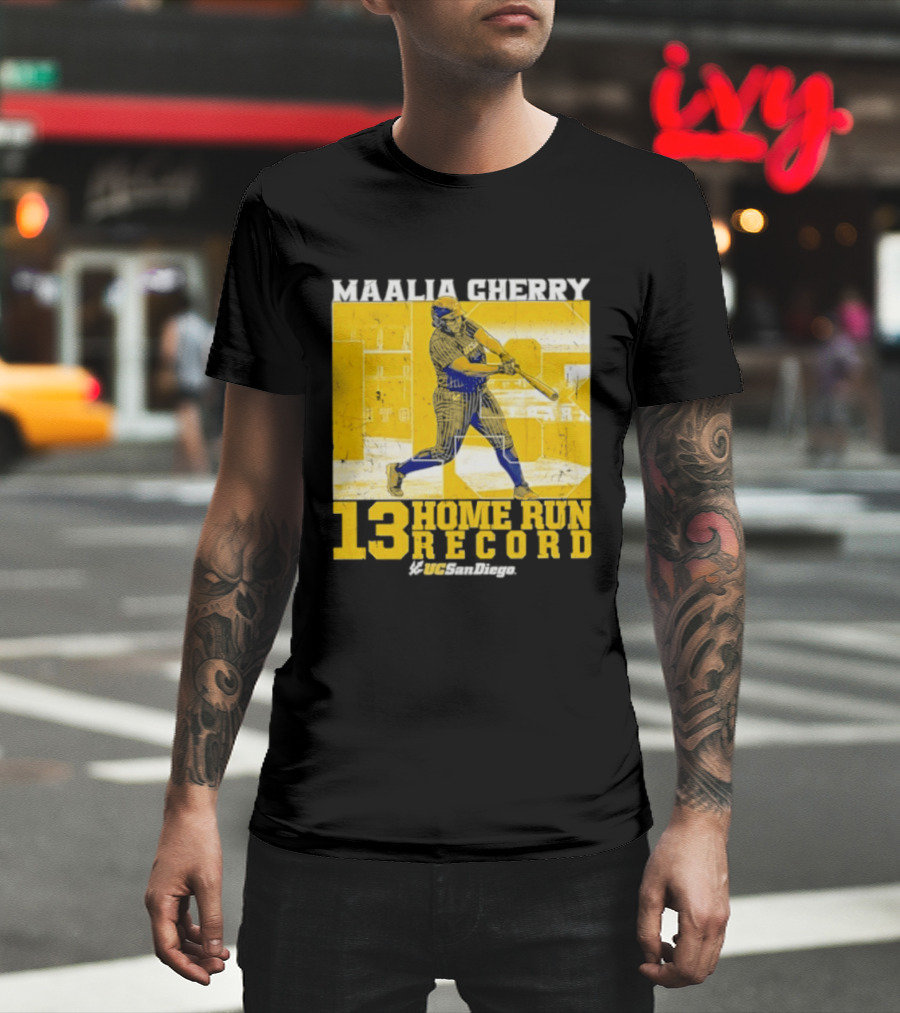 Maalia Cherry UC San Diego 13 Home Run Record T-Shirt