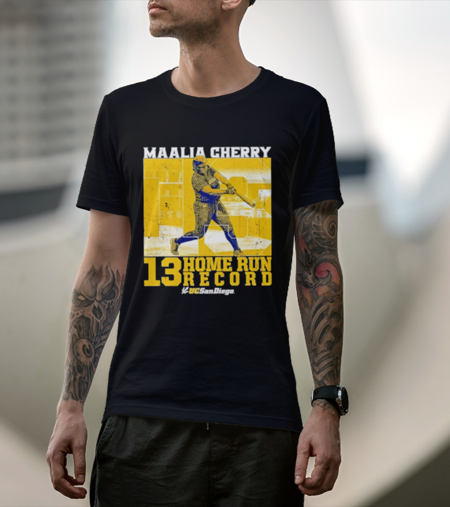 Maalia Cherry UC San Diego 13 Home Run Record T-Shirt