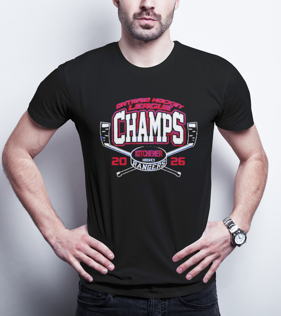 Ontario Hockey League Champs 2026 Kitchener Rangers Cross Sticks T-Shirt