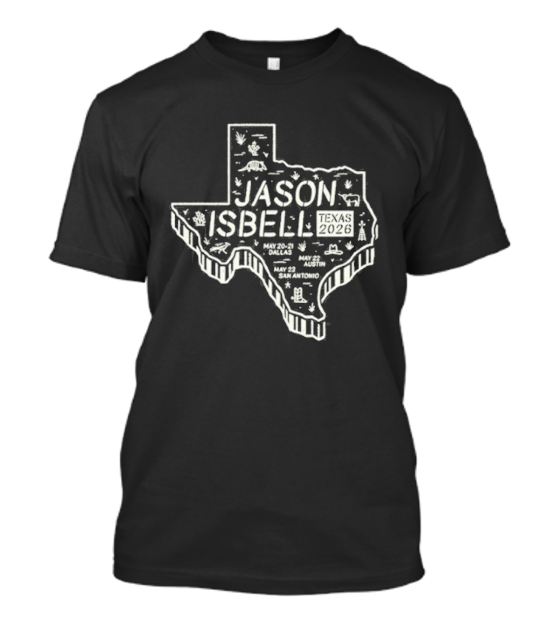 Jason Isbell Texas Map Tour May 2026 T-Shirt