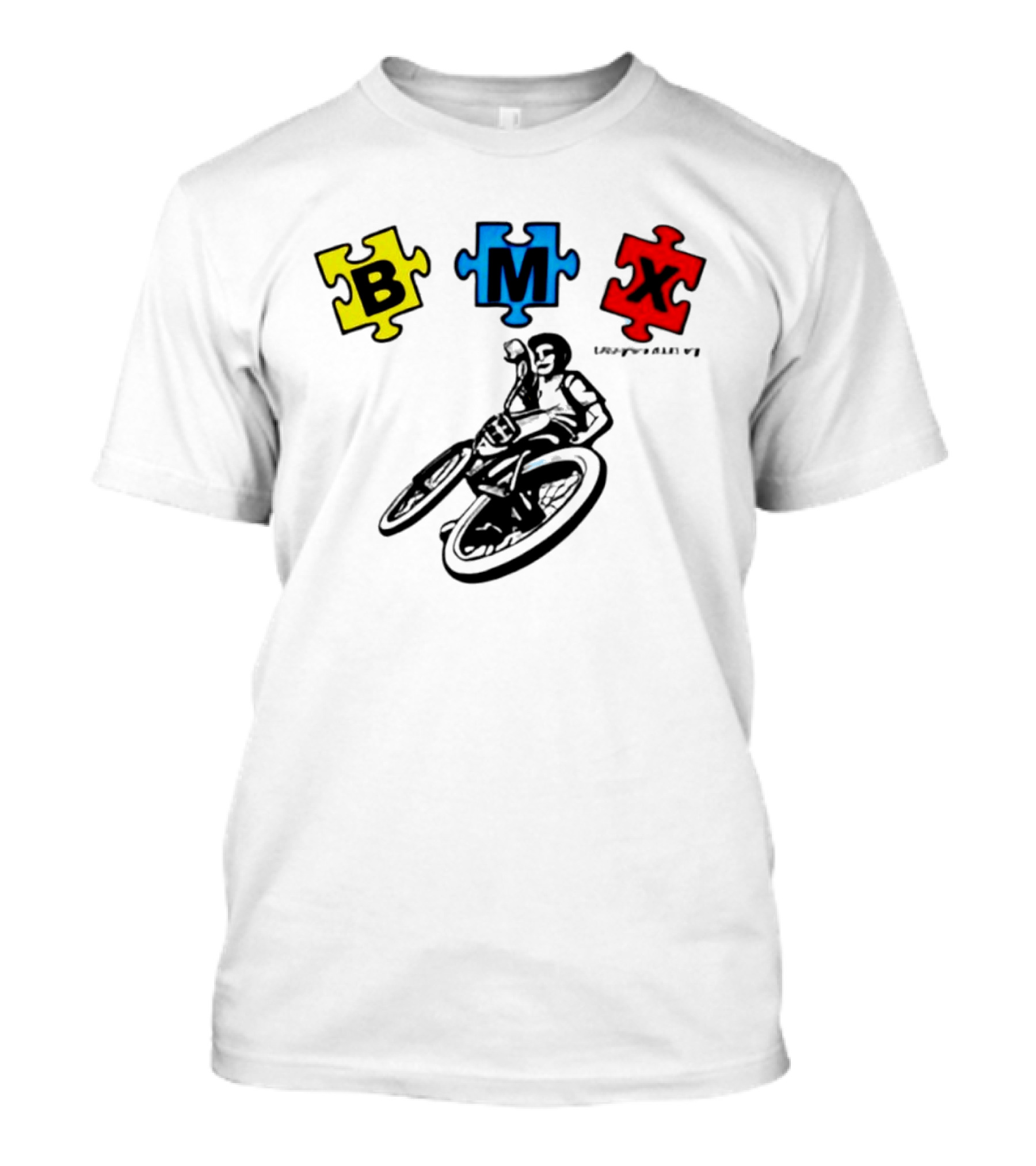 BMX Puzzle Pieces Bike Rider Autism T-Shirt