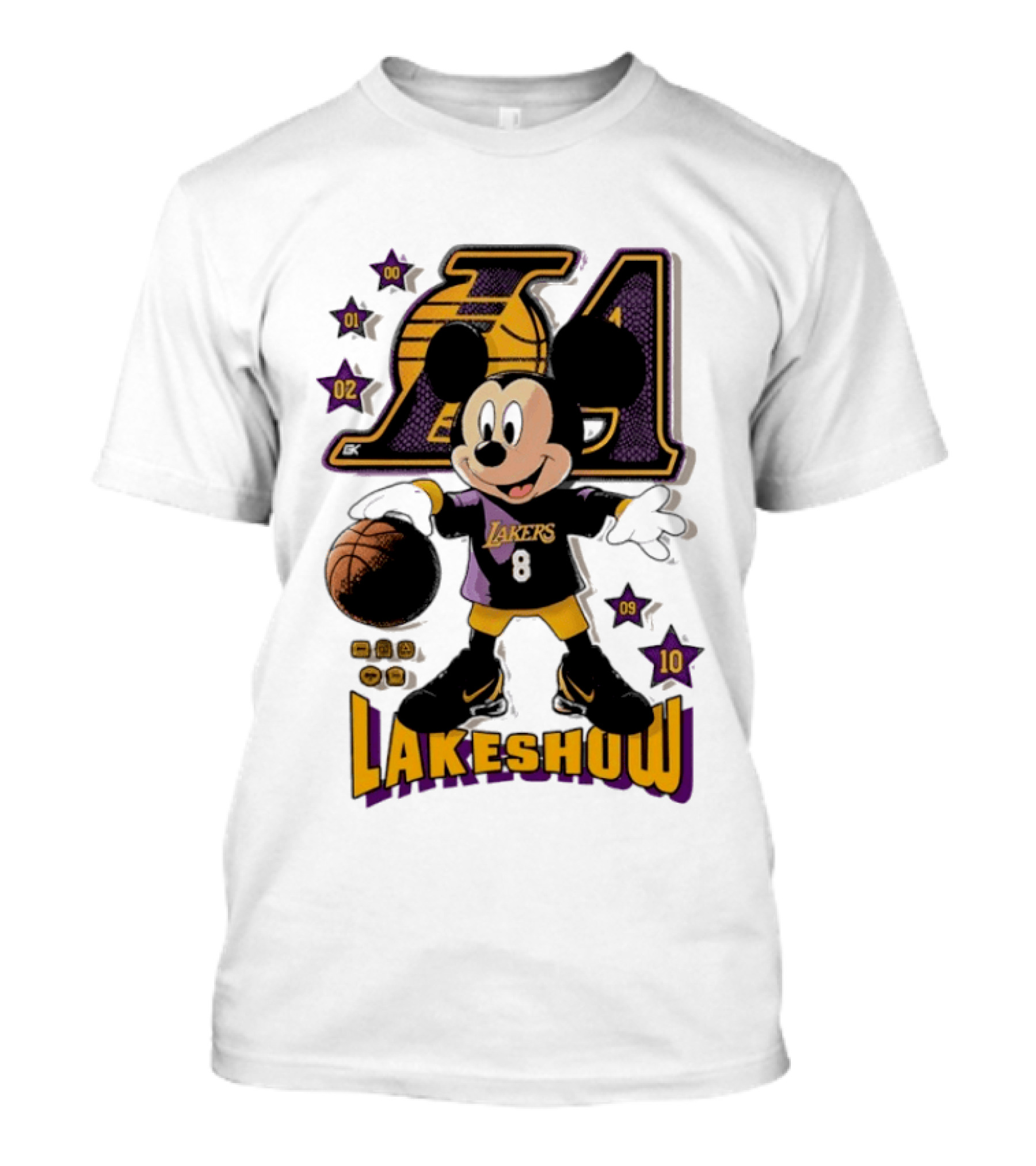 Mickey Mouse Lakers LA Basketball Lakeshow T-Shirt