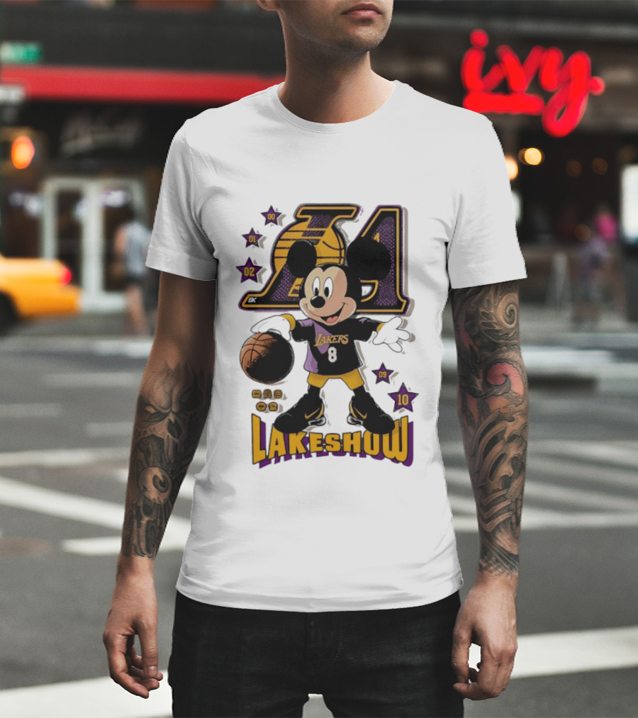 Mickey Mouse Lakers LA Basketball Lakeshow T-Shirt