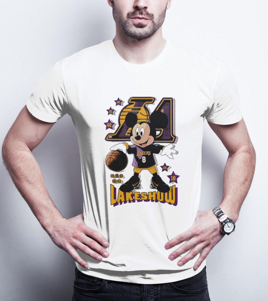 Mickey Mouse Lakers LA Basketball Lakeshow T-Shirt