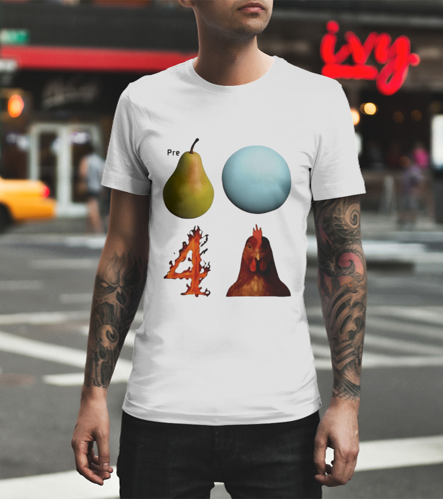 Prepare Pear Sphere Flame 4 Chicken T-Shirt