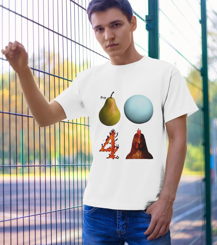 Prepare Pear Sphere Flame 4 Chicken T-Shirt