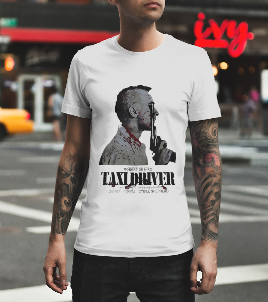 Taxi Driver Robert De Niro Travis Bickle Mohawk Gun Blood Splatter T-Shirt