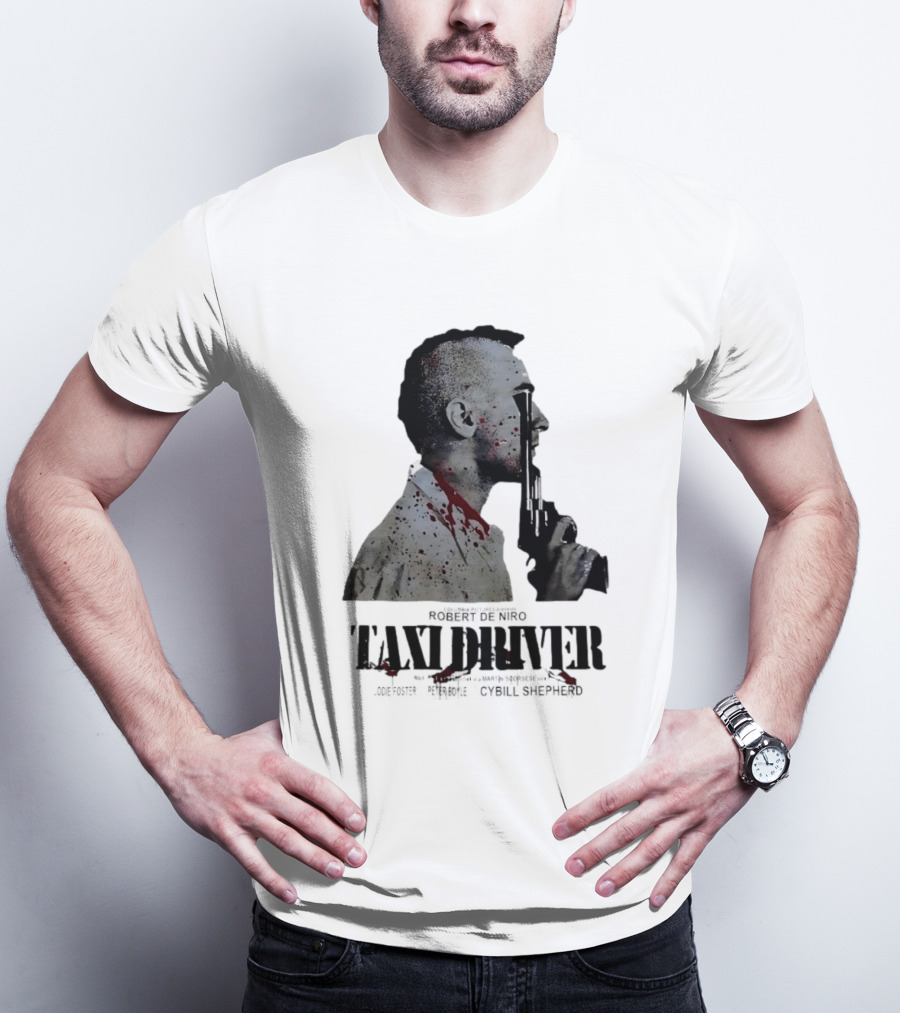 Taxi Driver Robert De Niro Travis Bickle Mohawk Gun Blood Splatter T-Shirt