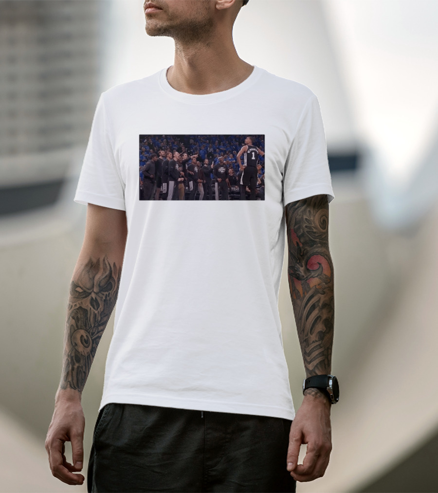 Victor Wembanyama Cold Celebration Against OKC In Black Jersey T-Shirt