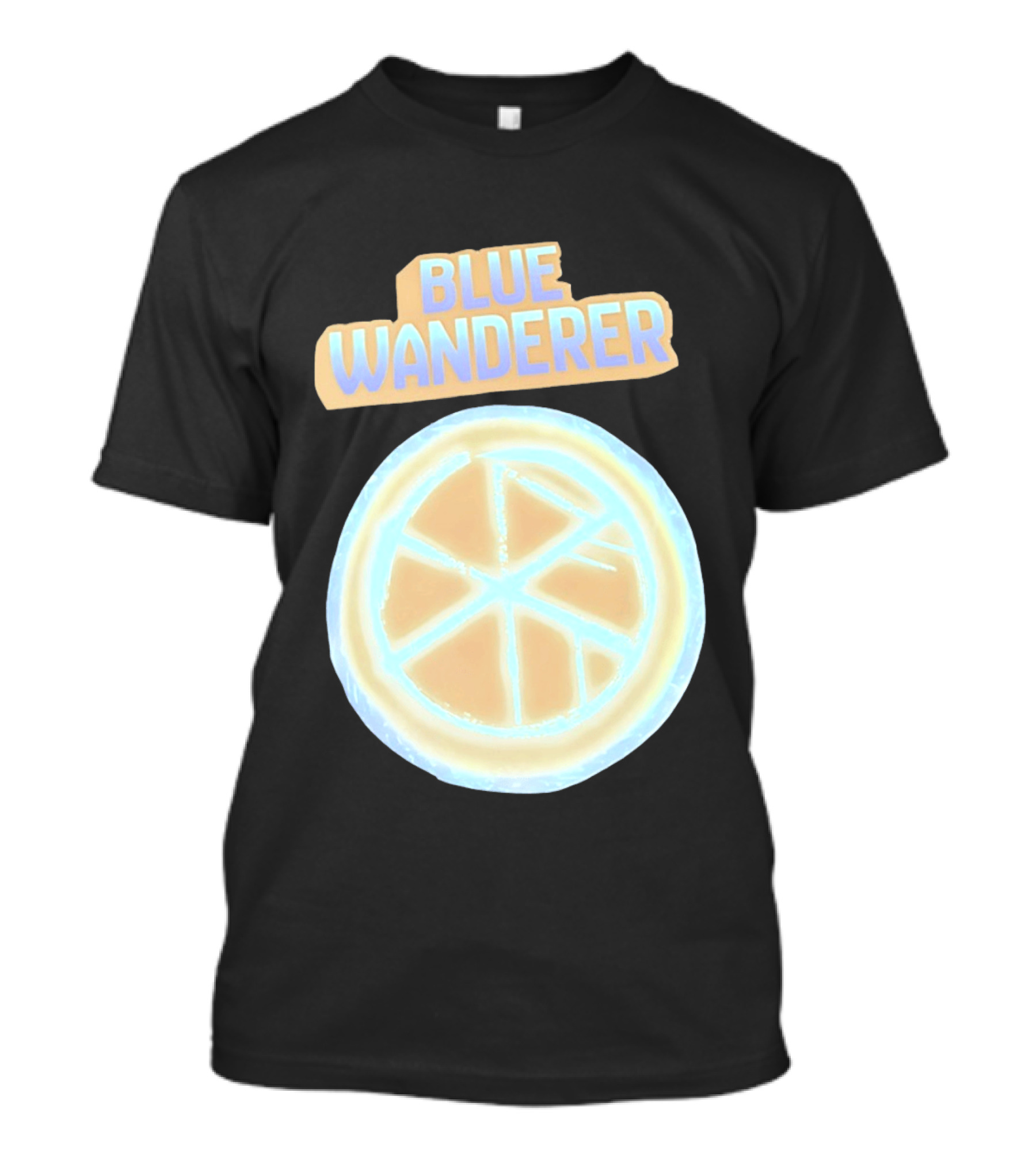 Blue Wanderer Basketball Neon Glow Circle T-Shirt