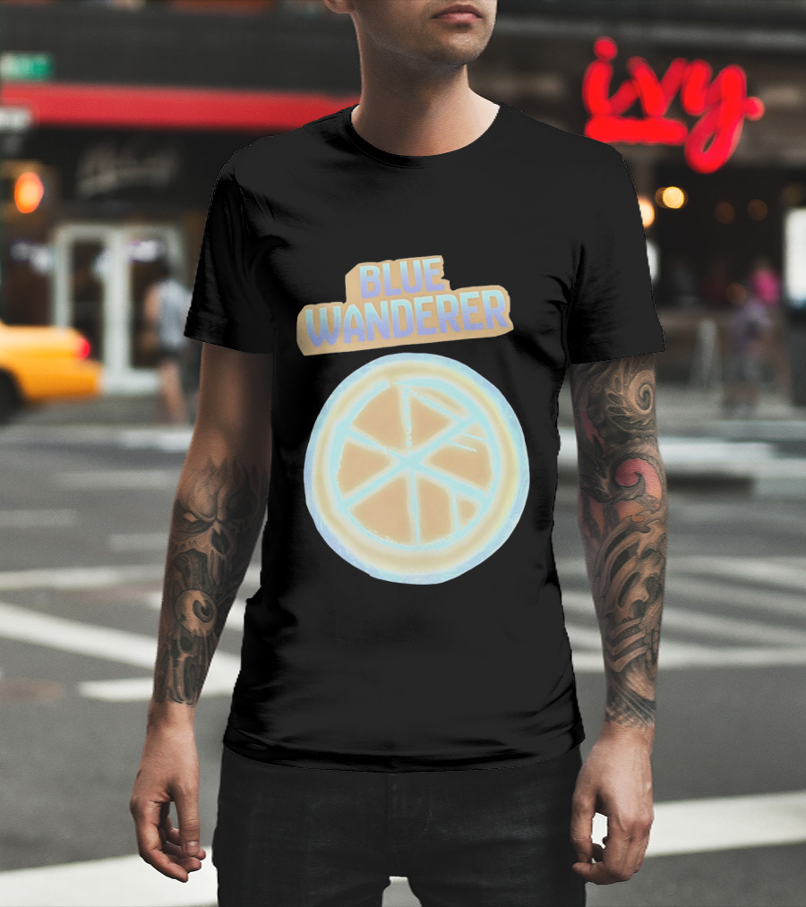 Blue Wanderer Basketball Neon Glow Circle T-Shirt