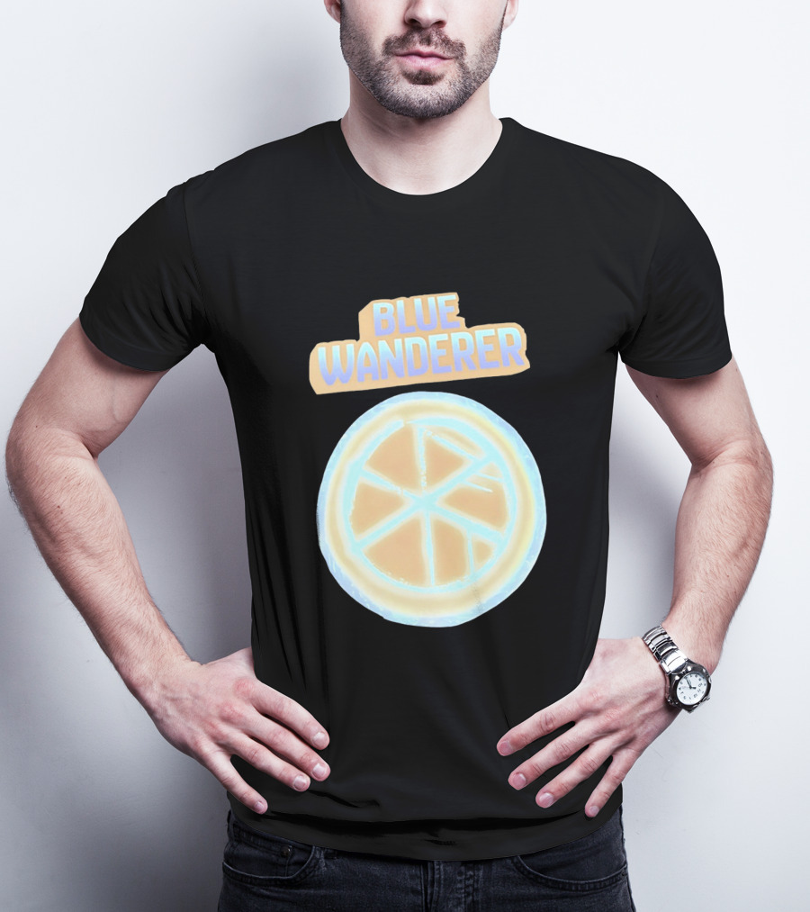 Blue Wanderer Basketball Neon Glow Circle T-Shirt