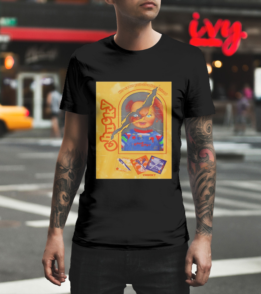 Chucky He Wants You As A Best Friend Good Guys Doll Box T-Shirt