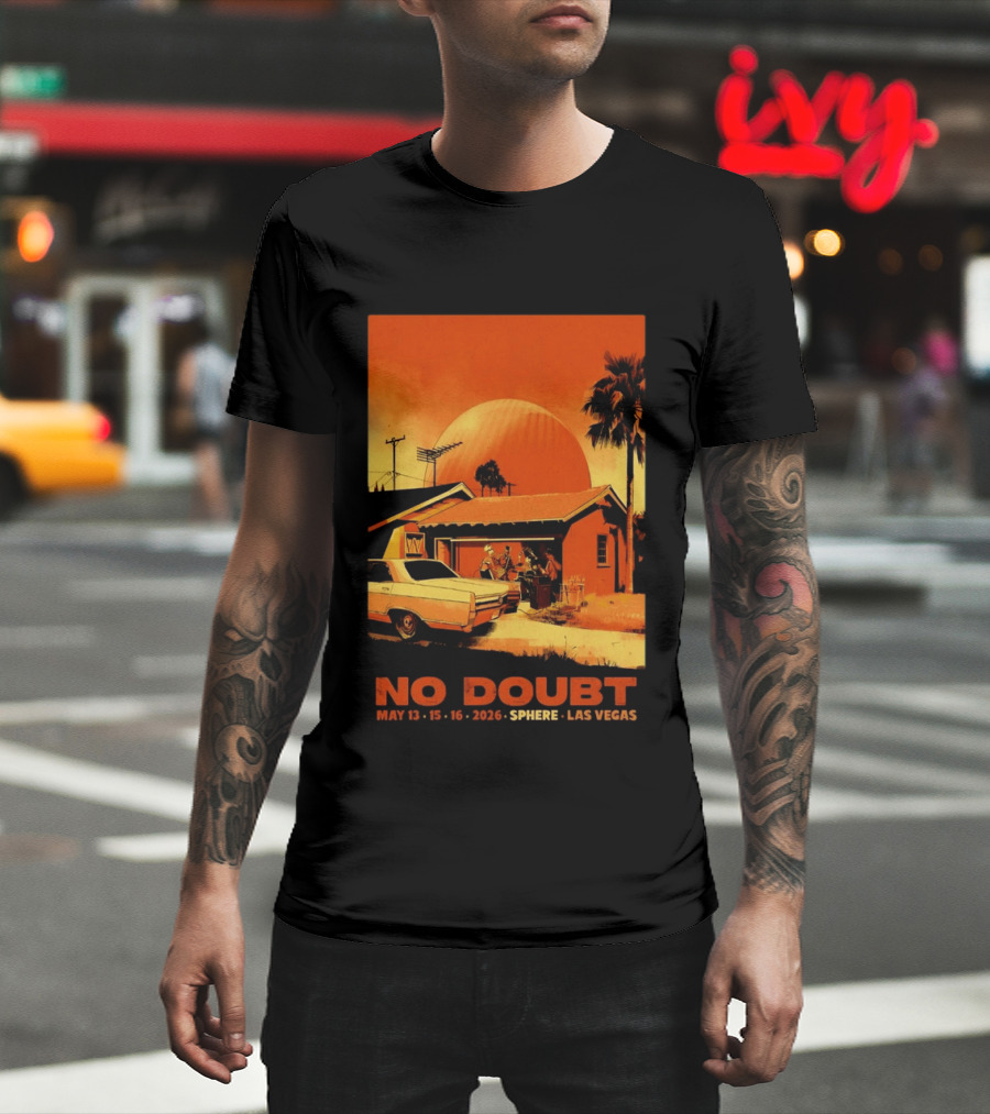 No Doubt May 13 15 16 2026 Sphere Las Vegas Vintage Car Retro Sunset T-Shirt