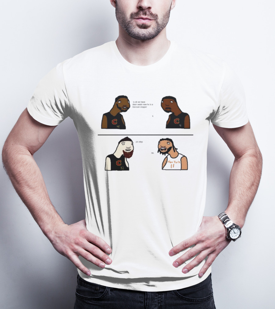 Cleveland Cavaliers New York Knicks Dean Wade Brunson Stopper NBA Paint T-Shirt