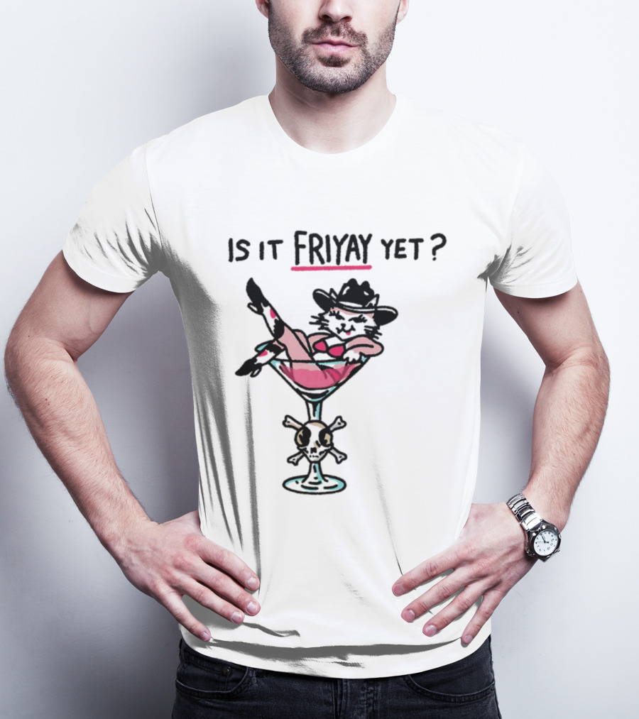 Is It Friyay Yet Cowboy Catwoman Cartoon T-Shirt