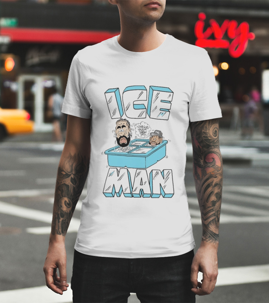 Freakorico Ice Man Cartoon Characters In Ice Cube Tray T-Shirt