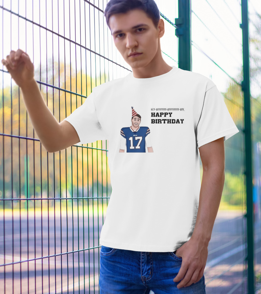 Happy 30th Birthday Josh Allen 17 Bills T-Shirt