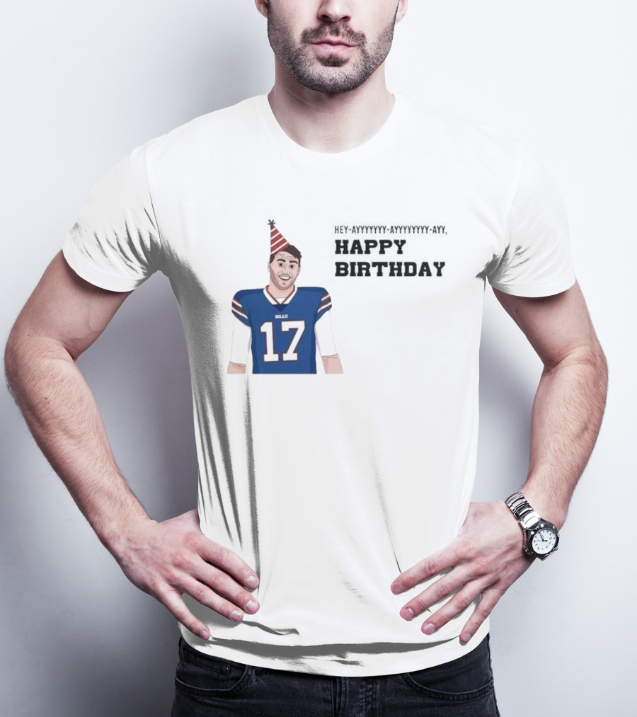 Happy 30th Birthday Josh Allen 17 Bills T-Shirt