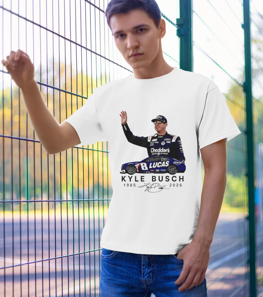 Kyle Busch Rowdy 1985 2026 Cheddars Lucas Racing 8 T-Shirt