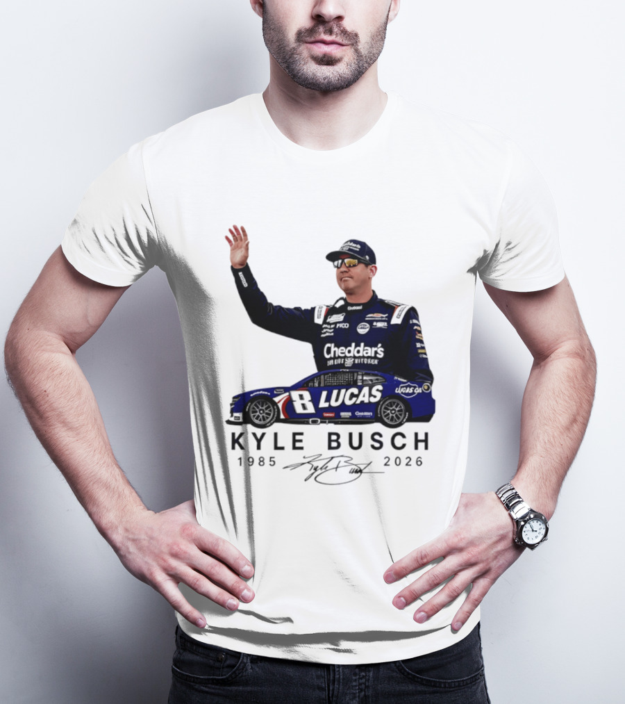 Kyle Busch Rowdy 1985 2026 Cheddars Lucas Racing 8 T-Shirt
