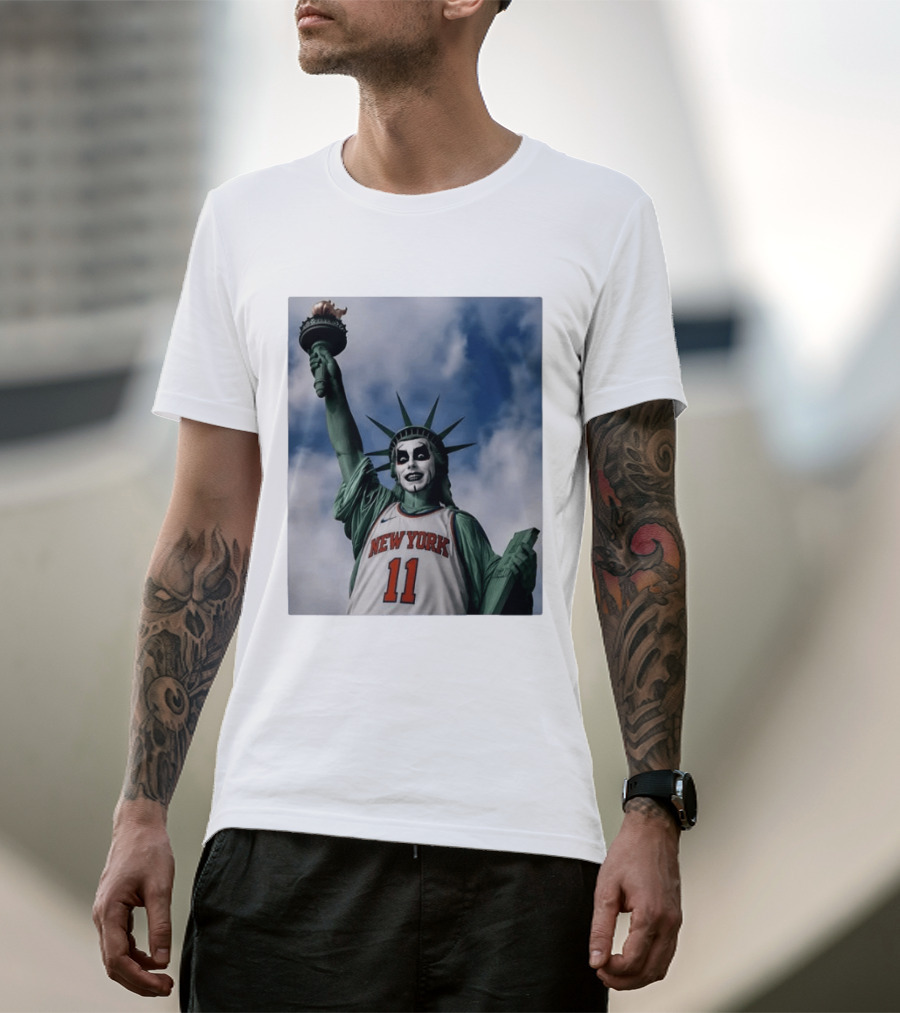 New York 11 Statue Of Liberty Joker Mashup T-Shirt