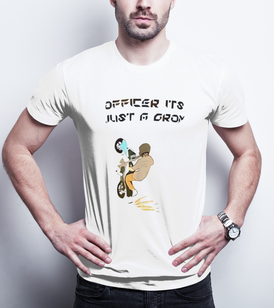 Officer It's Just A Grom Motorcycle Stunt Racing T-Shirt