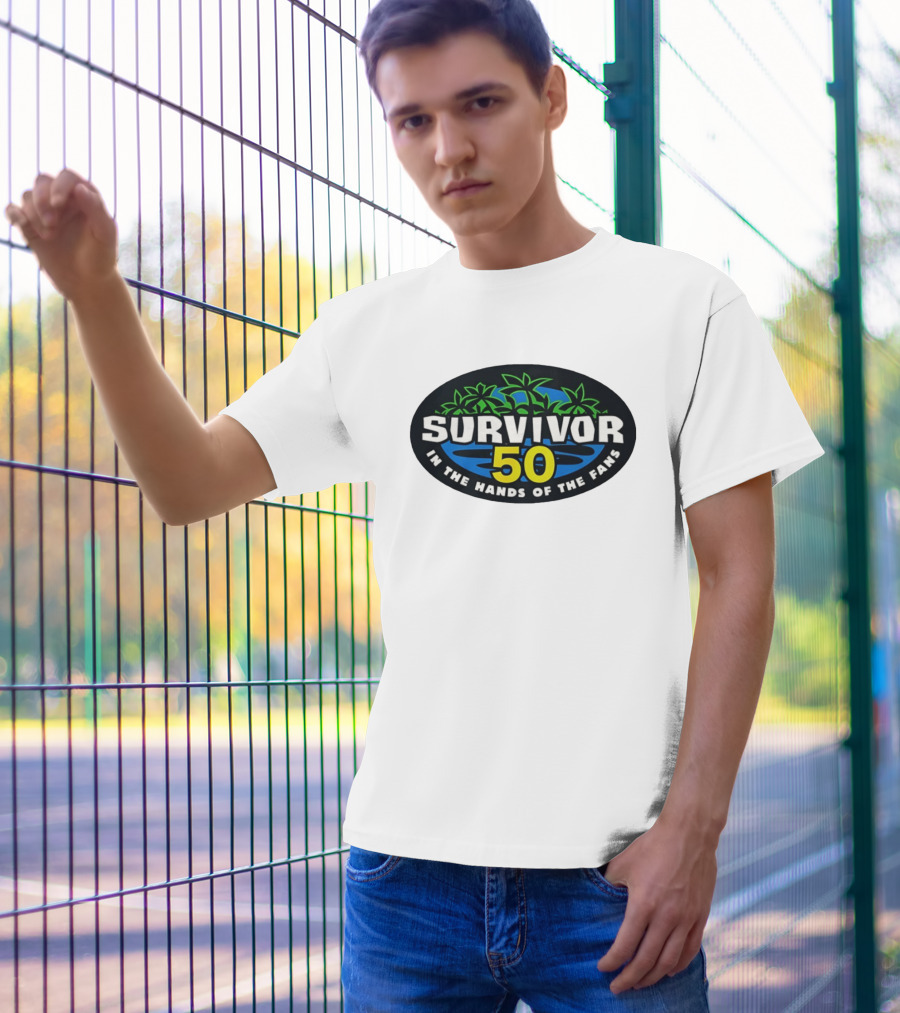 Survivor 50 In The Hands Of The Fans Island Palms Oval T-Shirt