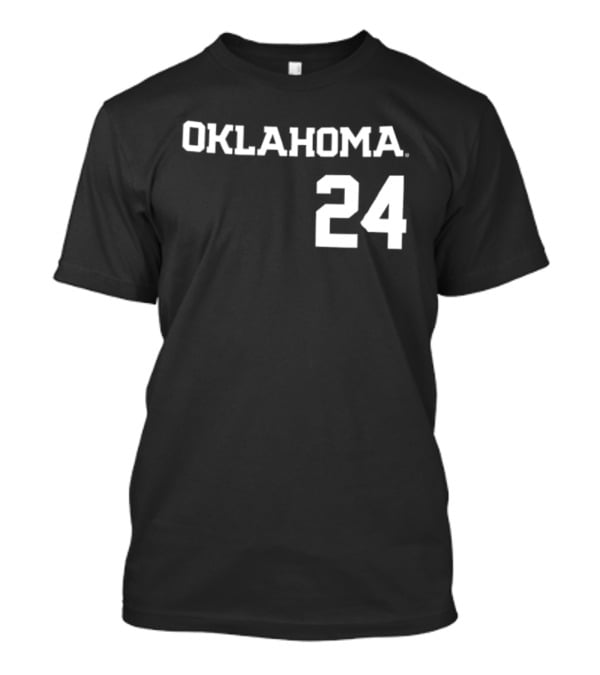 Oklahoma 24 Audrey Lowry Sooners Softball Name And Number Two Sided T-Shirt