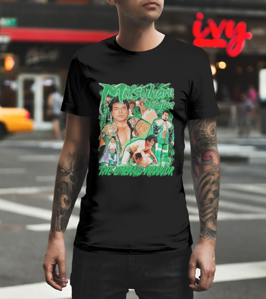 Mitsuharu Misawa The Emerald Warrior Wrestling Legend T-Shirt