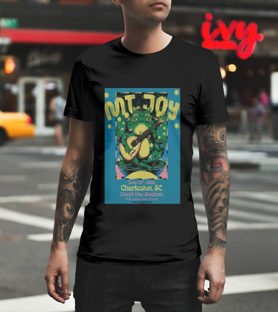 MT. JOY Charleston SC June 13 2026 Credit One Stadium Frog Guitar Concert T-Shirt
