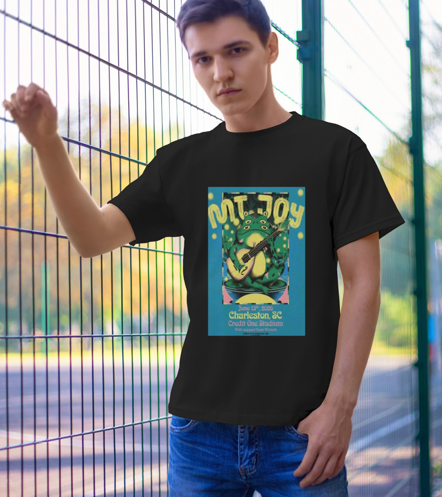 MT. JOY Charleston SC June 13 2026 Credit One Stadium Frog Guitar Concert T-Shirt