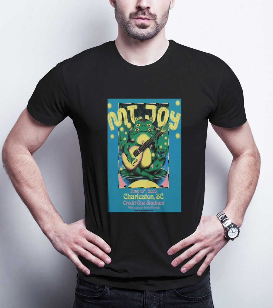 MT. JOY Charleston SC June 13 2026 Credit One Stadium Frog Guitar Concert T-Shirt