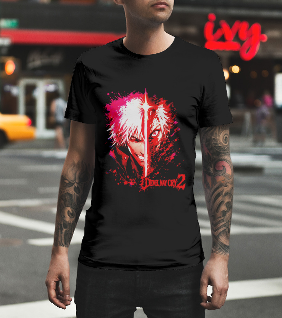 Devil May Cry 2 Dante Half Face Split T-Shirt