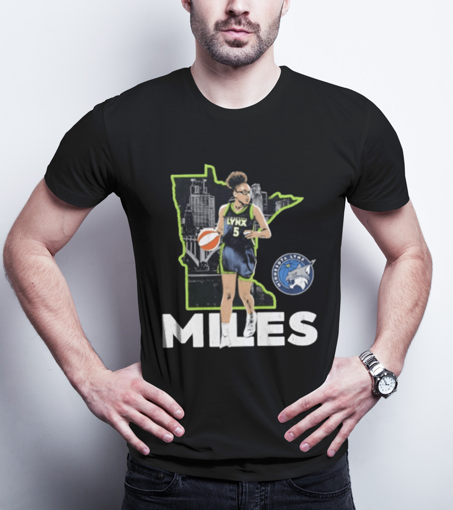 Minnesota Lynx Olivia Miles Basketball Skyline Map T-Shirt