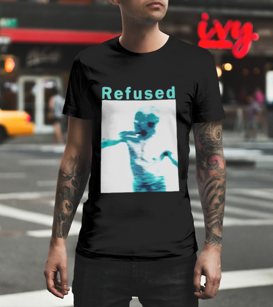Refused Songs To The Flames Of Discontent Distorted Blue Figure T-Shirt