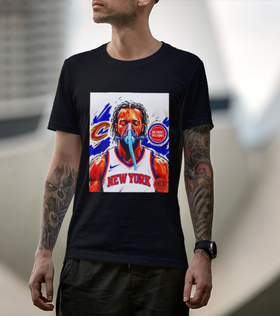 New York Knicks Jalen Brunson Vs Detroit Pistons Cleveland Cavaliers Matchup Knicks Mexico T-Shirt