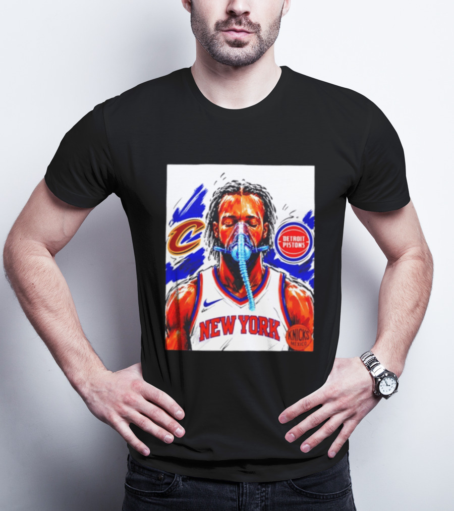 New York Knicks Jalen Brunson Vs Detroit Pistons Cleveland Cavaliers Matchup Knicks Mexico T-Shirt