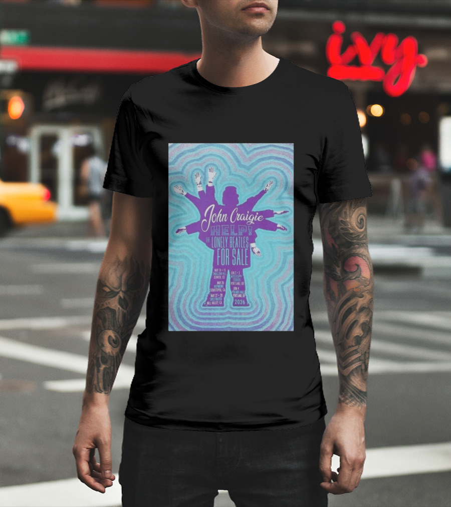 John Craigie Help The Lonely Beatles For Sale Hopmonk Sebastopol CA May 26 2026 T-Shirt