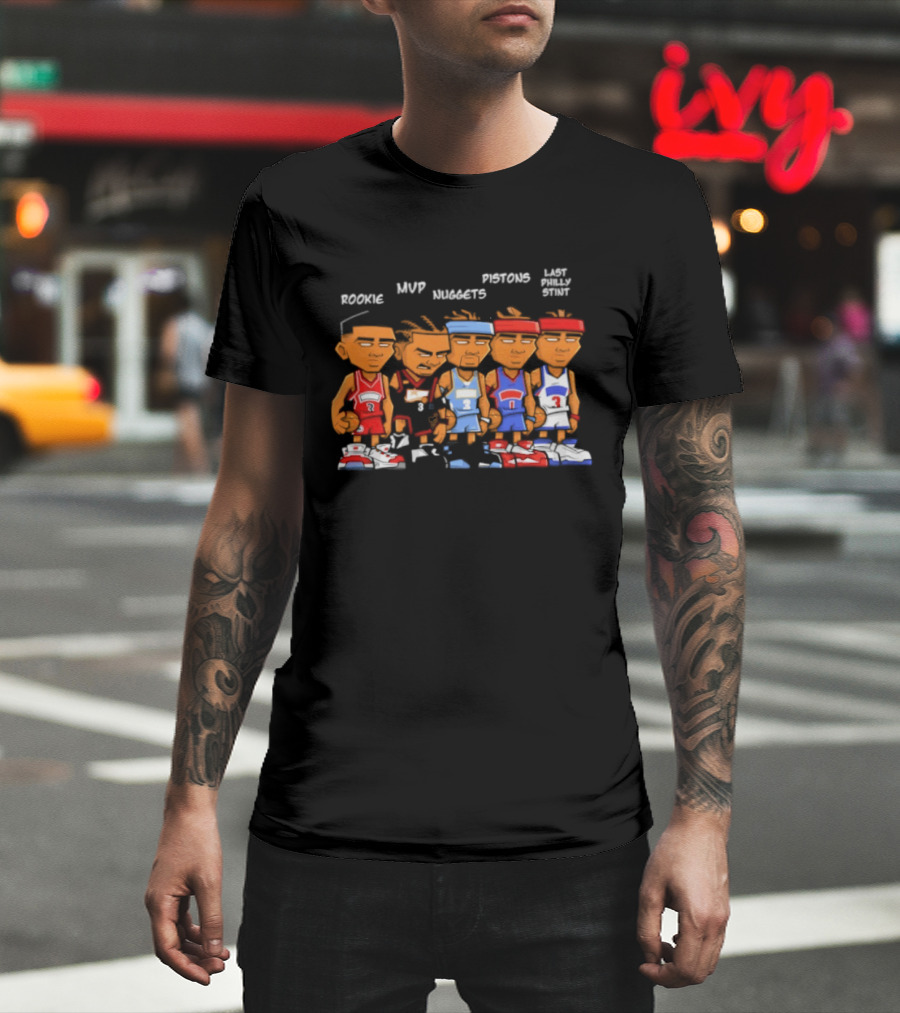 Rookie MVP Nuggets Pistons Last Philly Stint Iverson Career T-Shirt